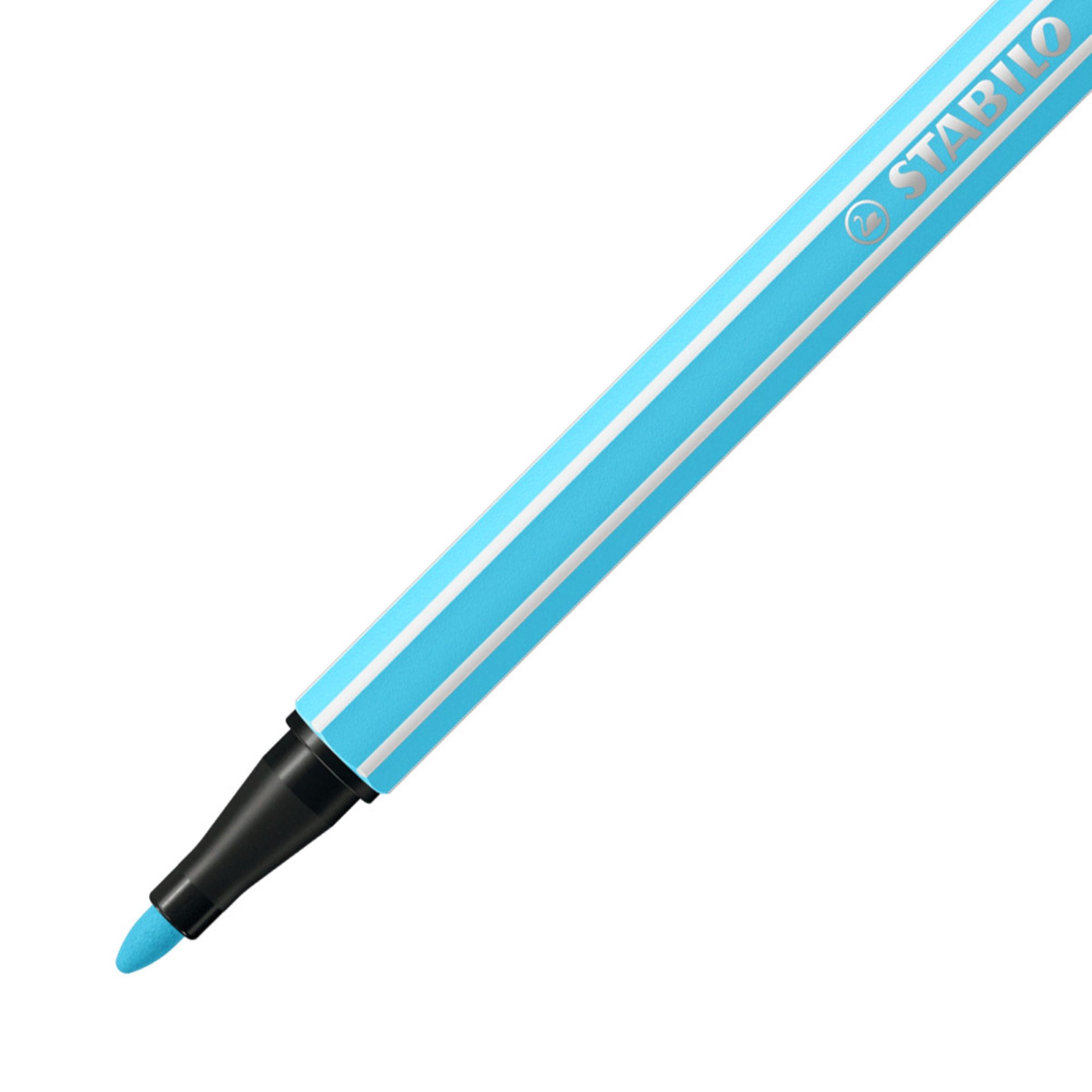 STABILO Pen 68 Feutre de dessin Bleu fluo 68/031 - Confetti Campus