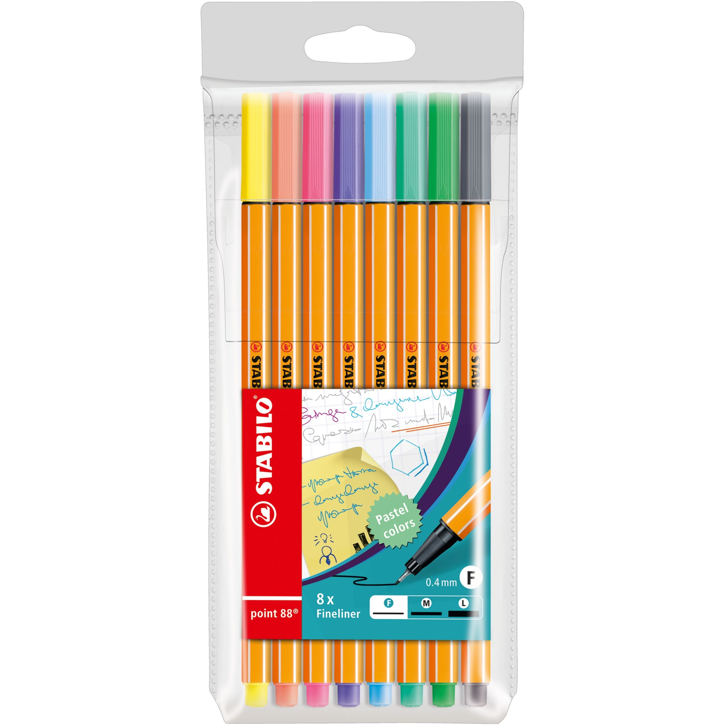STABILO point 88 Stylos-feutres assorti pastel x8 - Confetti Campus