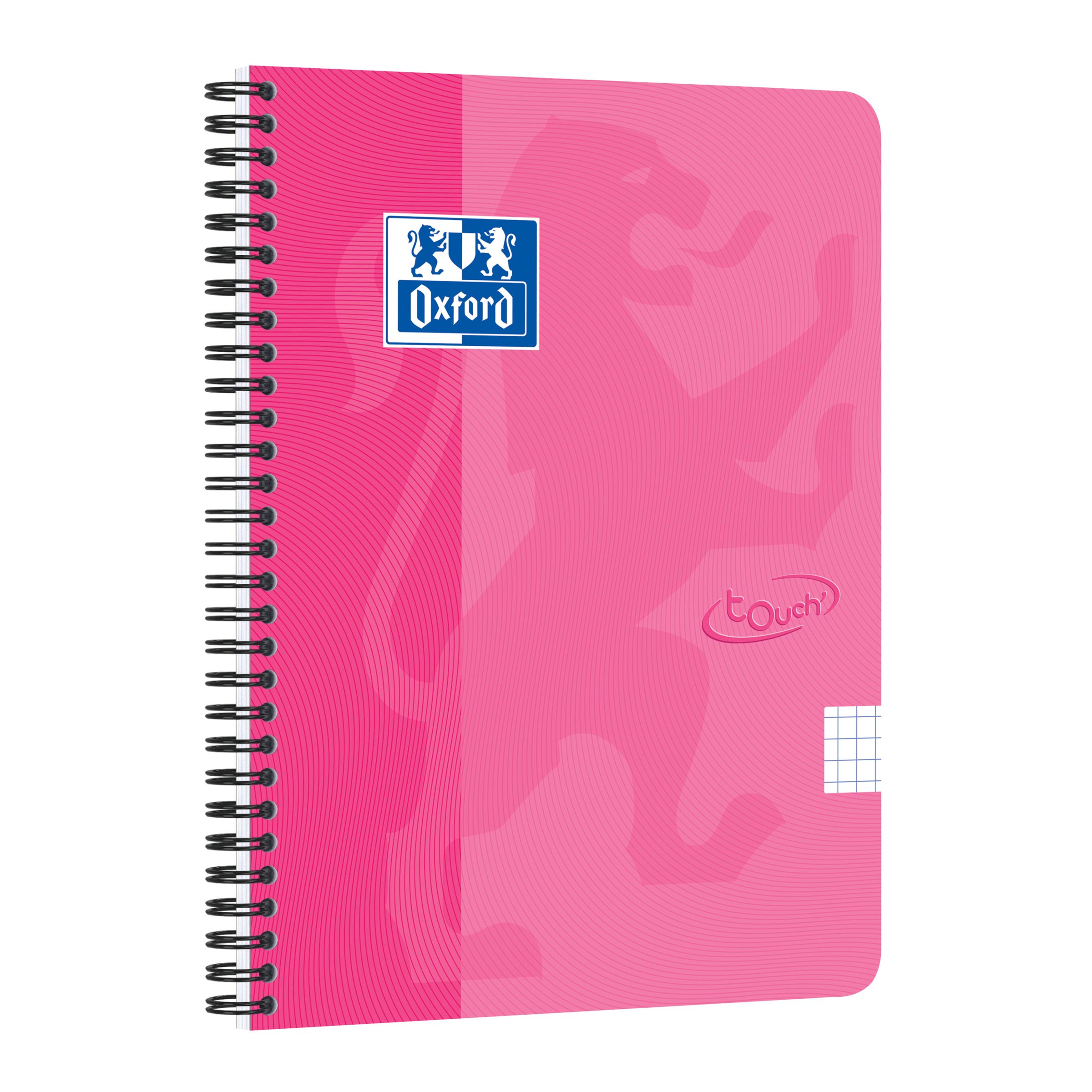 OXFORD TOUCH Cahier A5 Spirale 140 Pages Petits Carreaux Rose