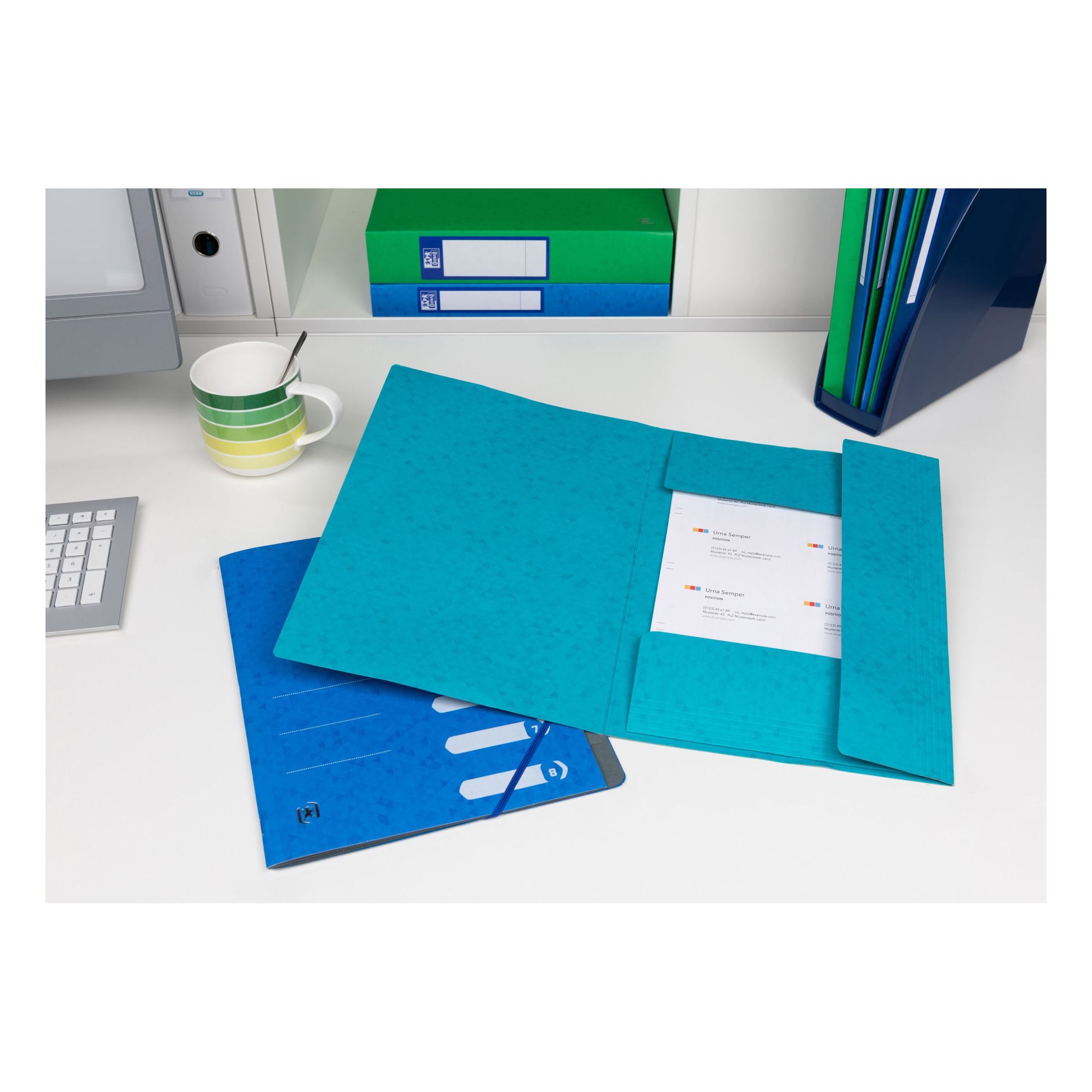 OXFORD TOP FILE+ Chemise à élastique A4 Aqua