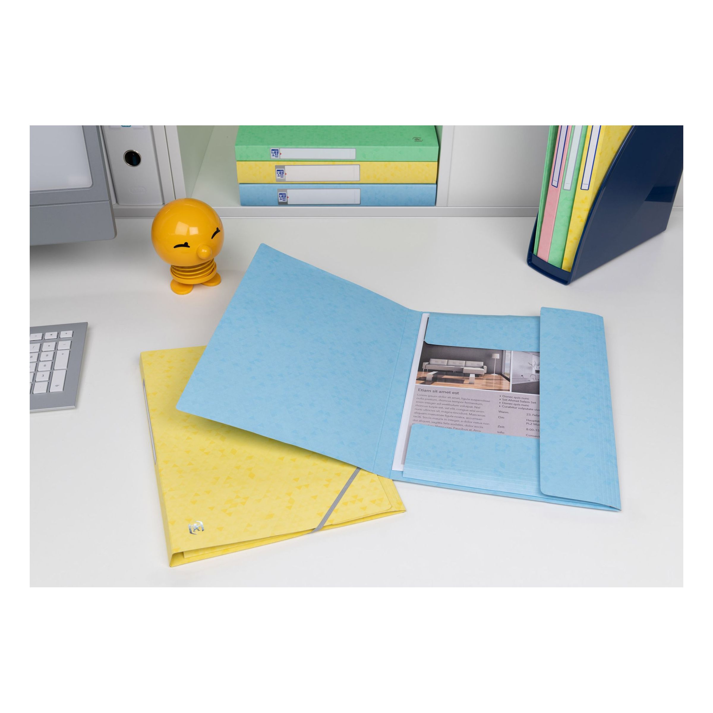 OXFORD TOP FILE+ Chemise à élastique A4 Bleu pastel