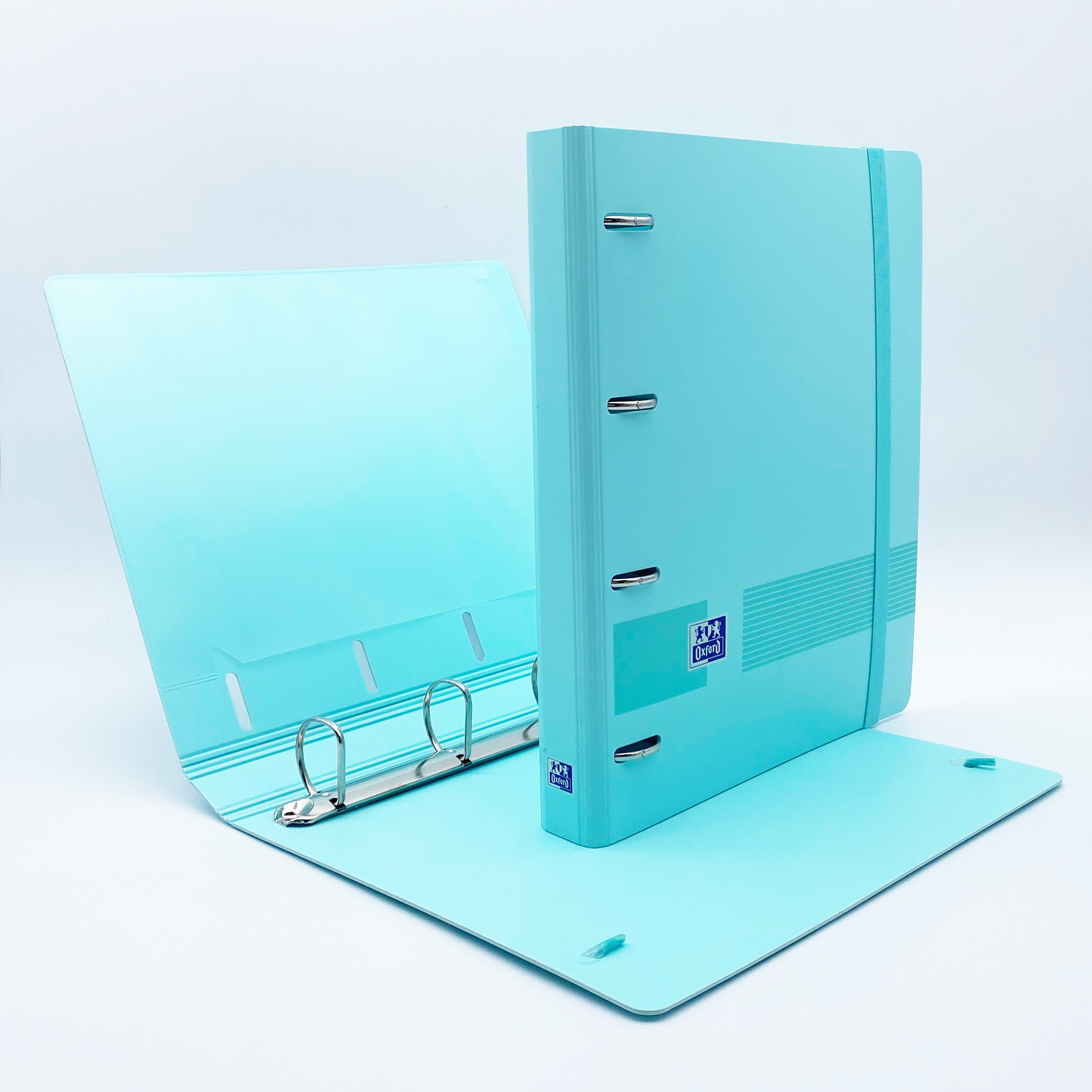 OXFORD LIVE & GO Classeur à anneaux A4+ 35mm Bleu Azurin