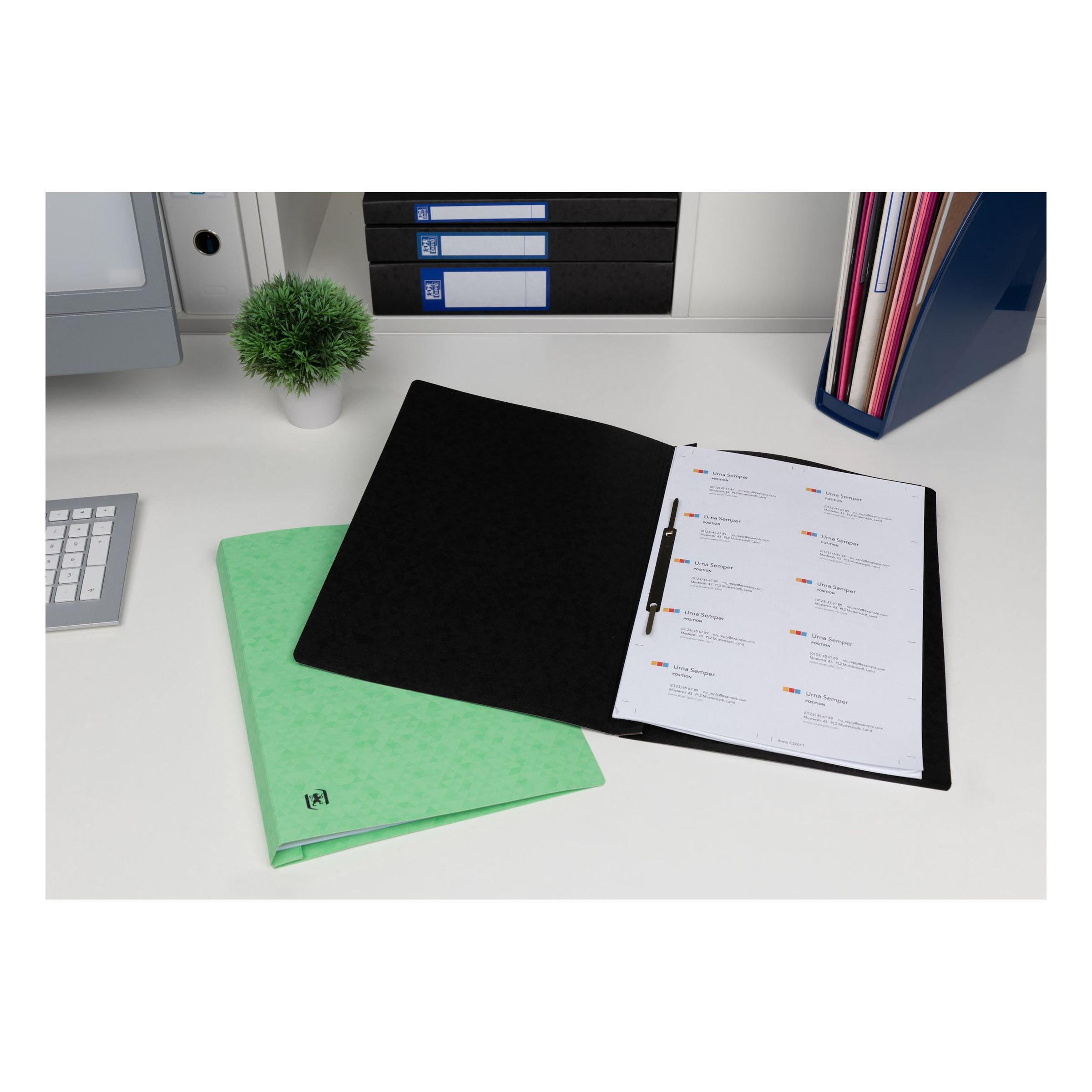 OXFORD TOP FILE+ Chemise à lamelle A4 en carte Noir