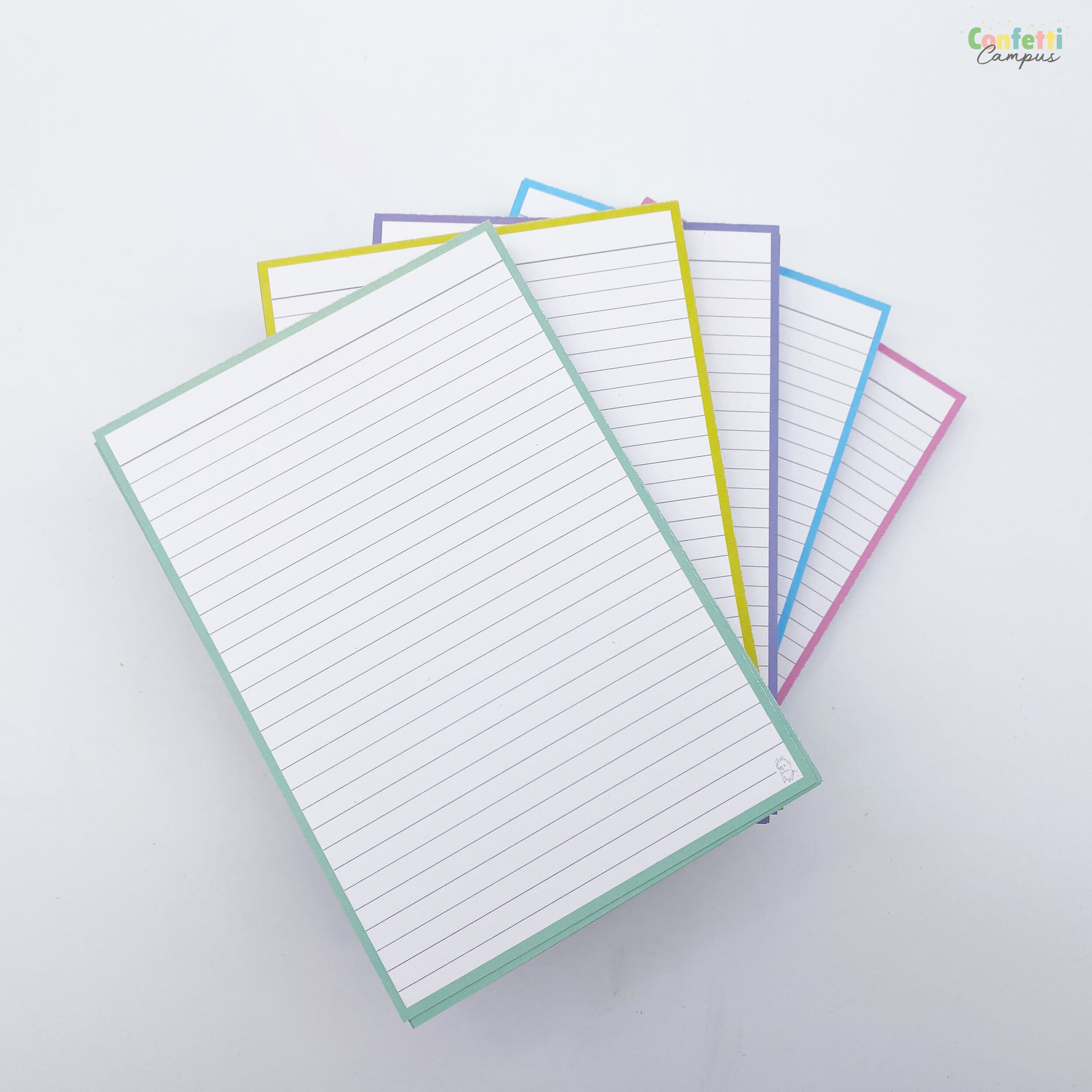 Flashcards Leitner Bristol A5 lignées bicolores Rose & Bleu - Confetti ...