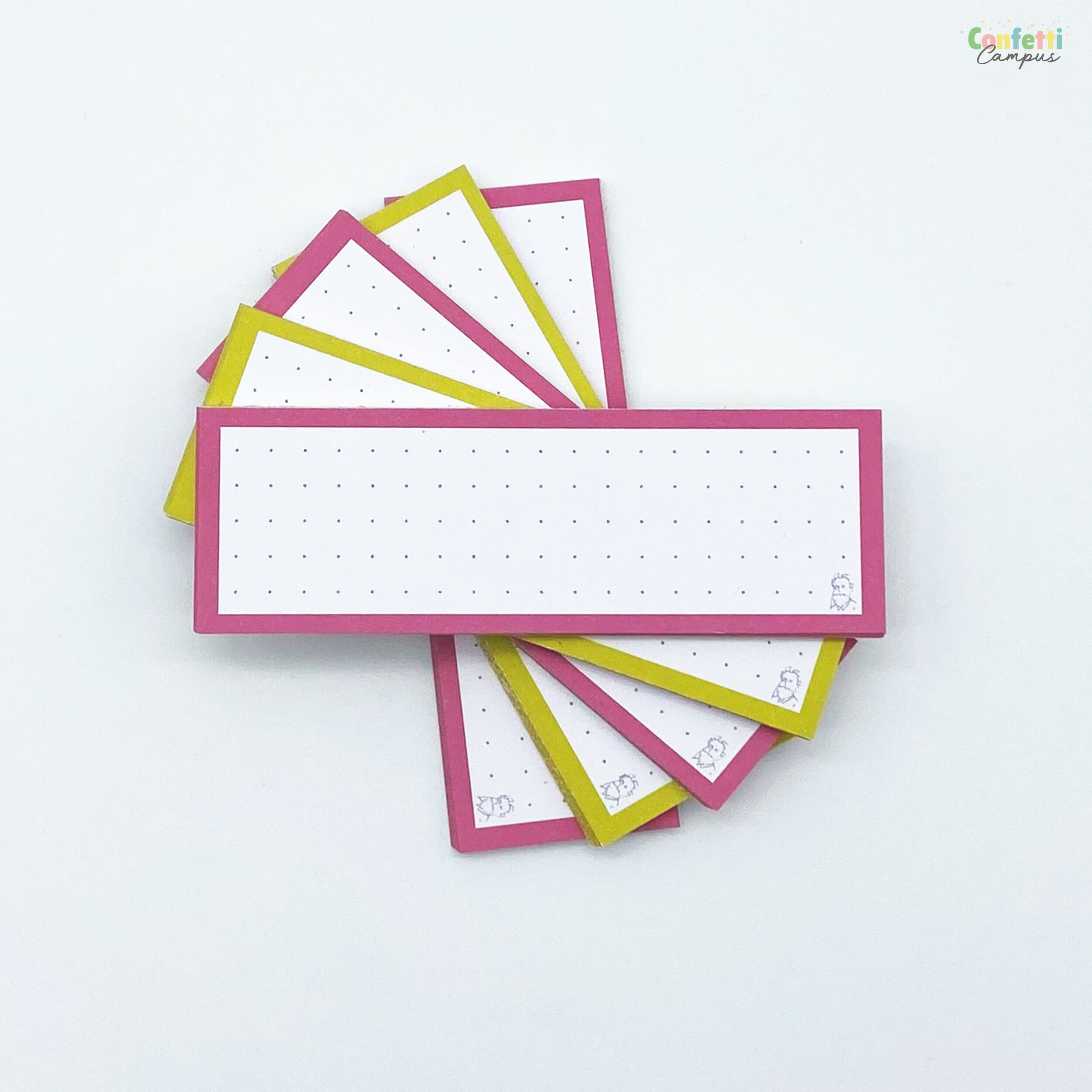 Flashcards Leitner Vocabulaire à points bicolores Jaune & Rose