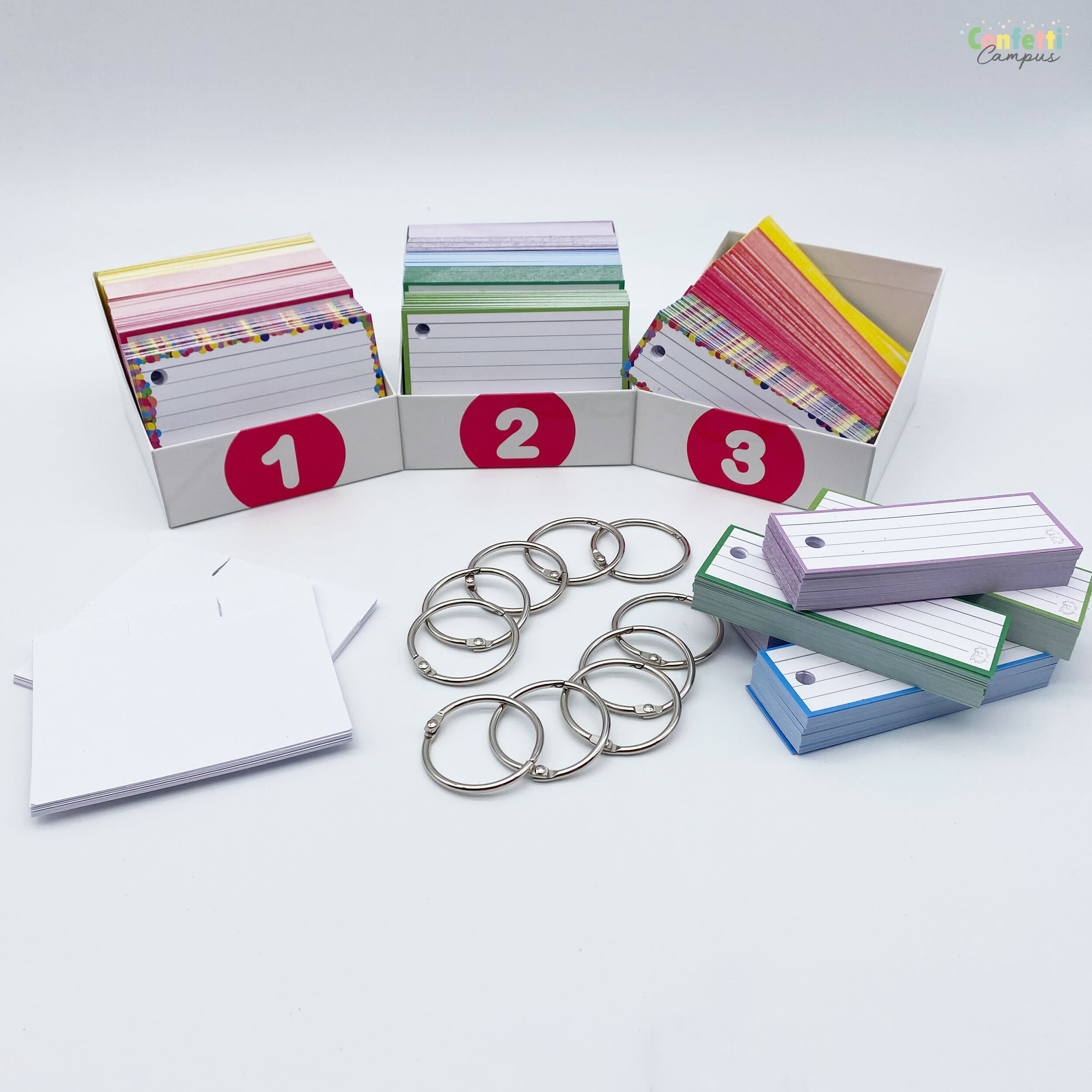 Kit EXAMS de 1000 Flashcards Leitner - Confetti Campus