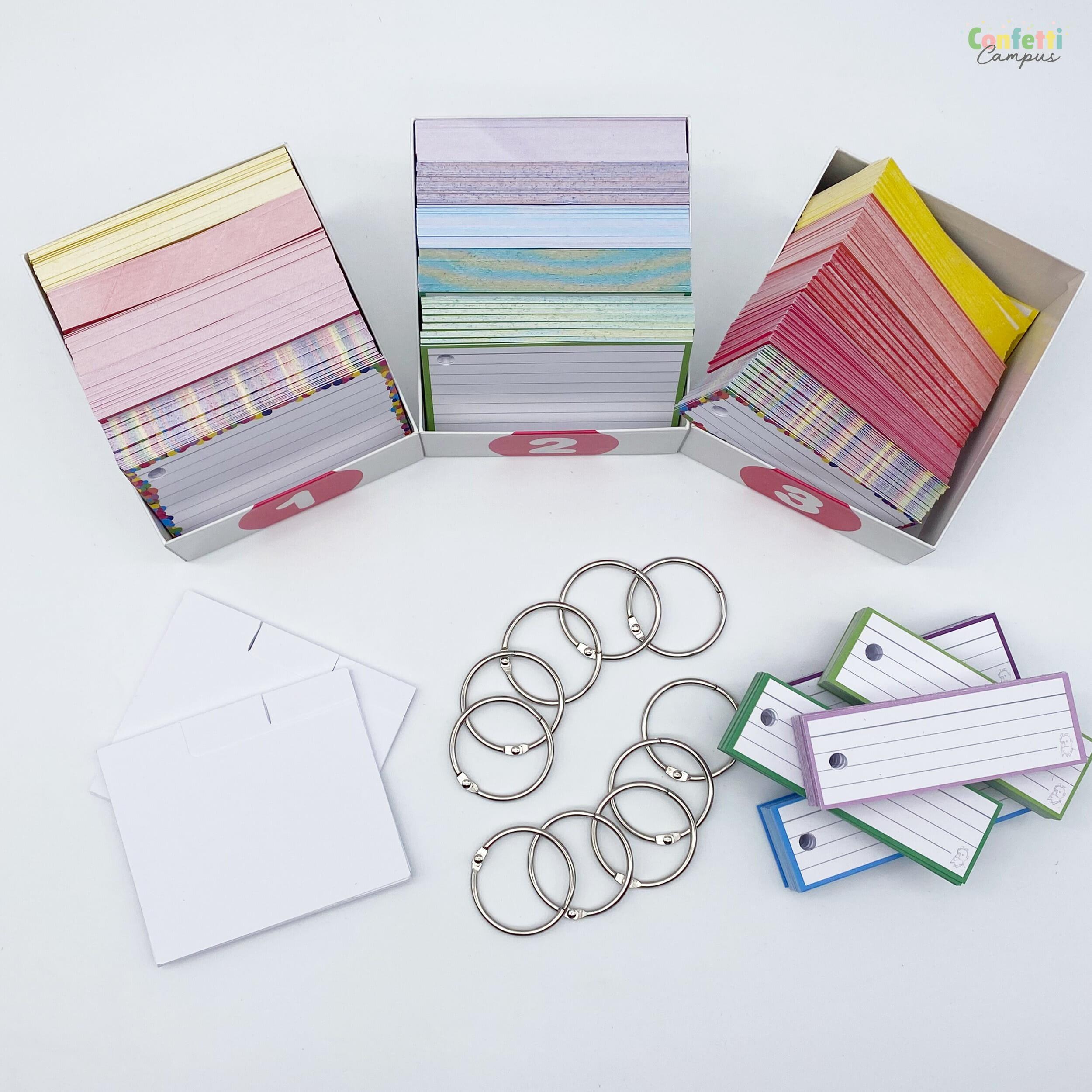 Kit EXAMS de 1000 Flashcards Leitner - Confetti Campus