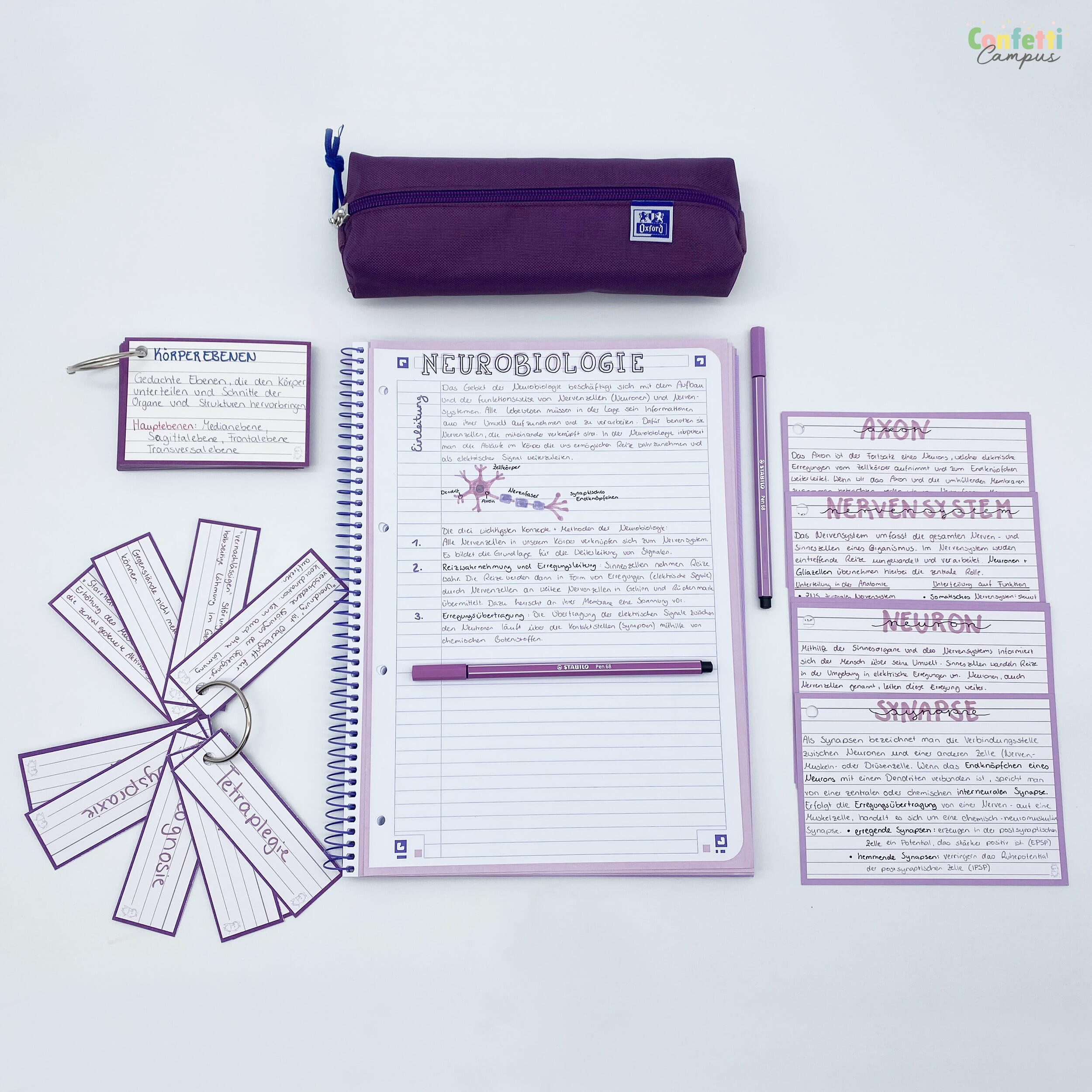 Kit Mes jolies notes de cours violettes