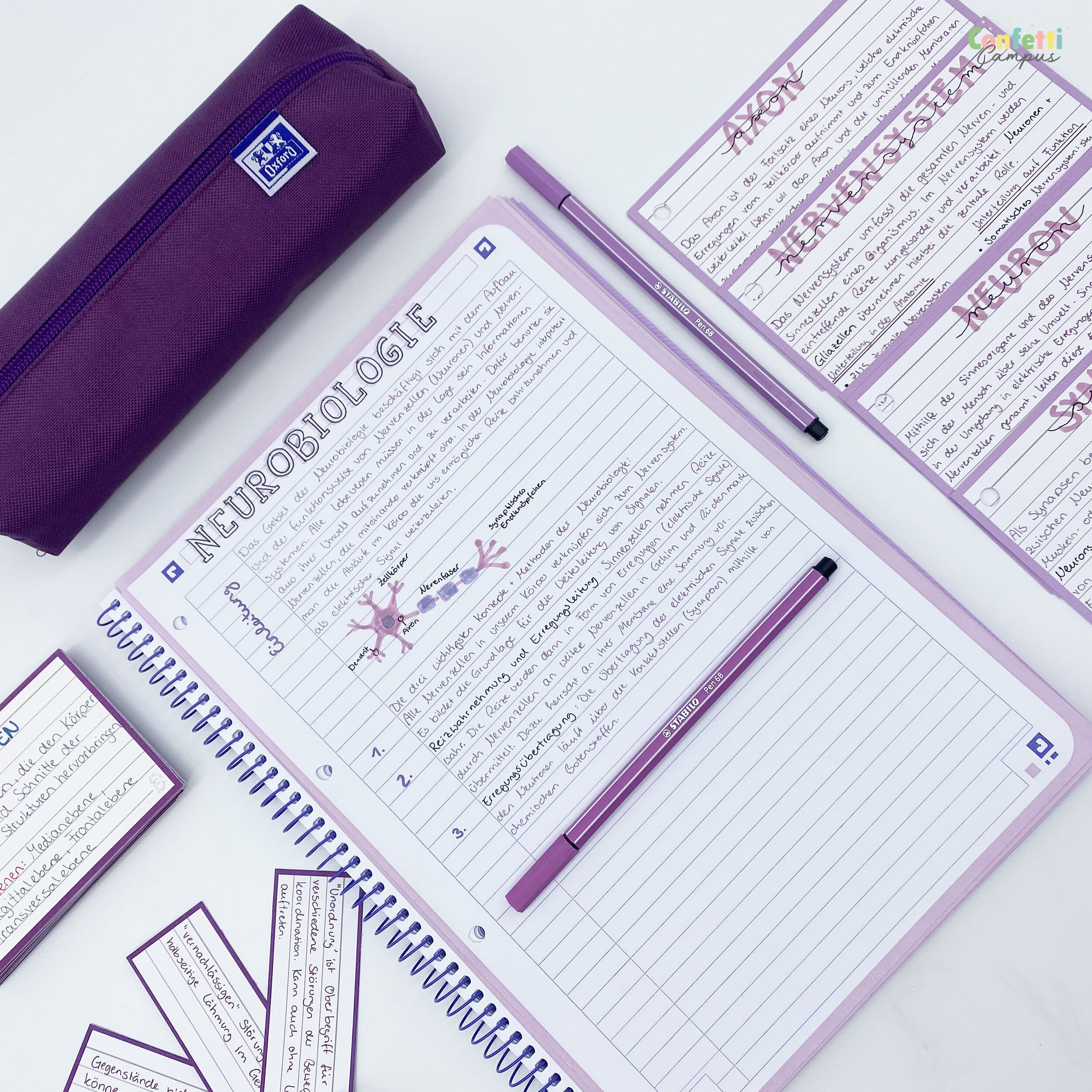 Kit Mes jolies notes de cours violettes