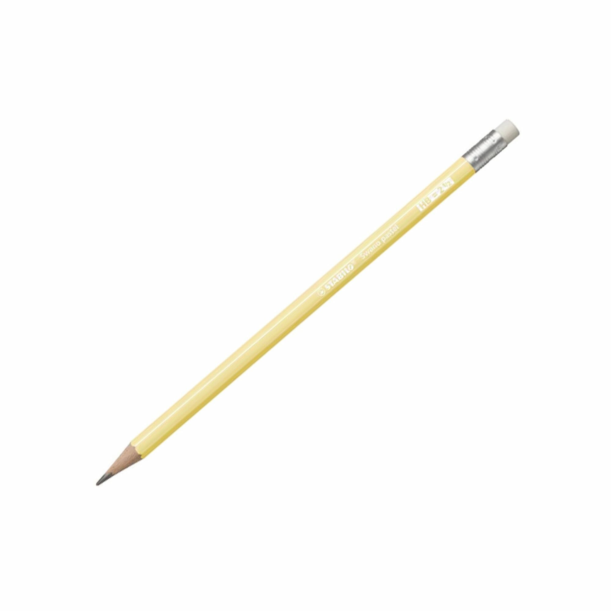 STABILO Swano® Crayon Graphite bout gomme HB Jaune pastel