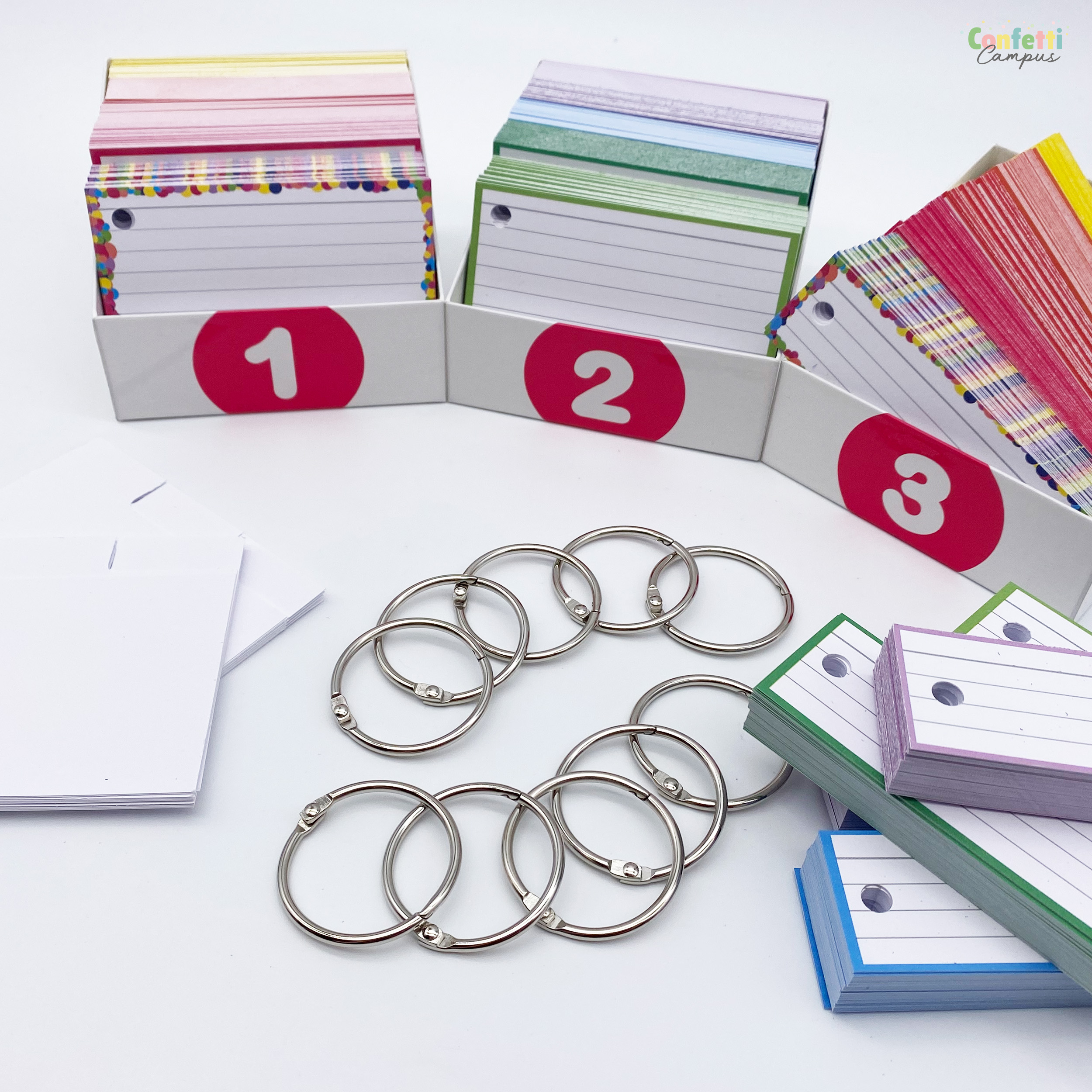 Kit EXAMS de 1000 Flashcards Leitner - Confetti Campus