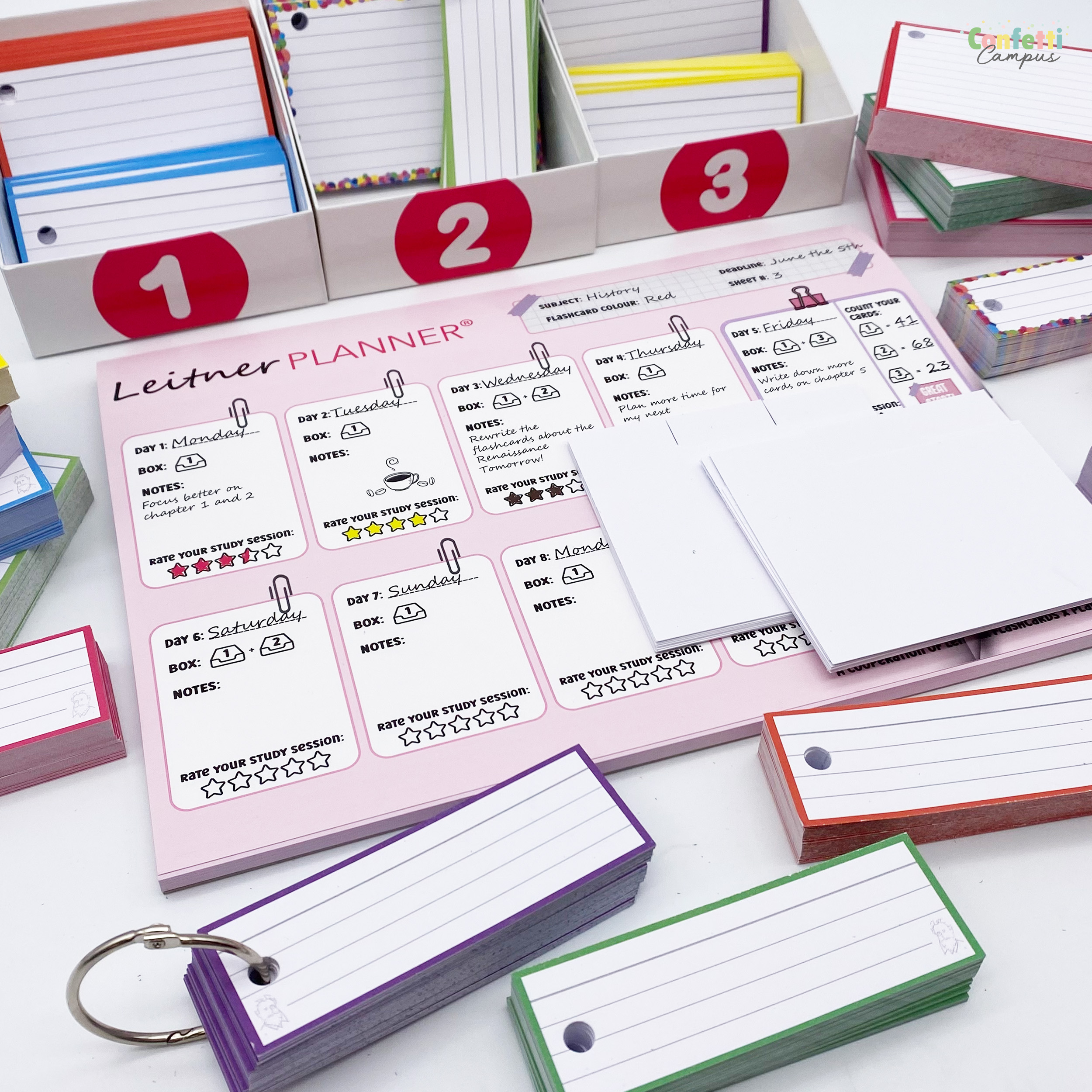 Kit EXAMS de 1000 Flashcards Leitner®