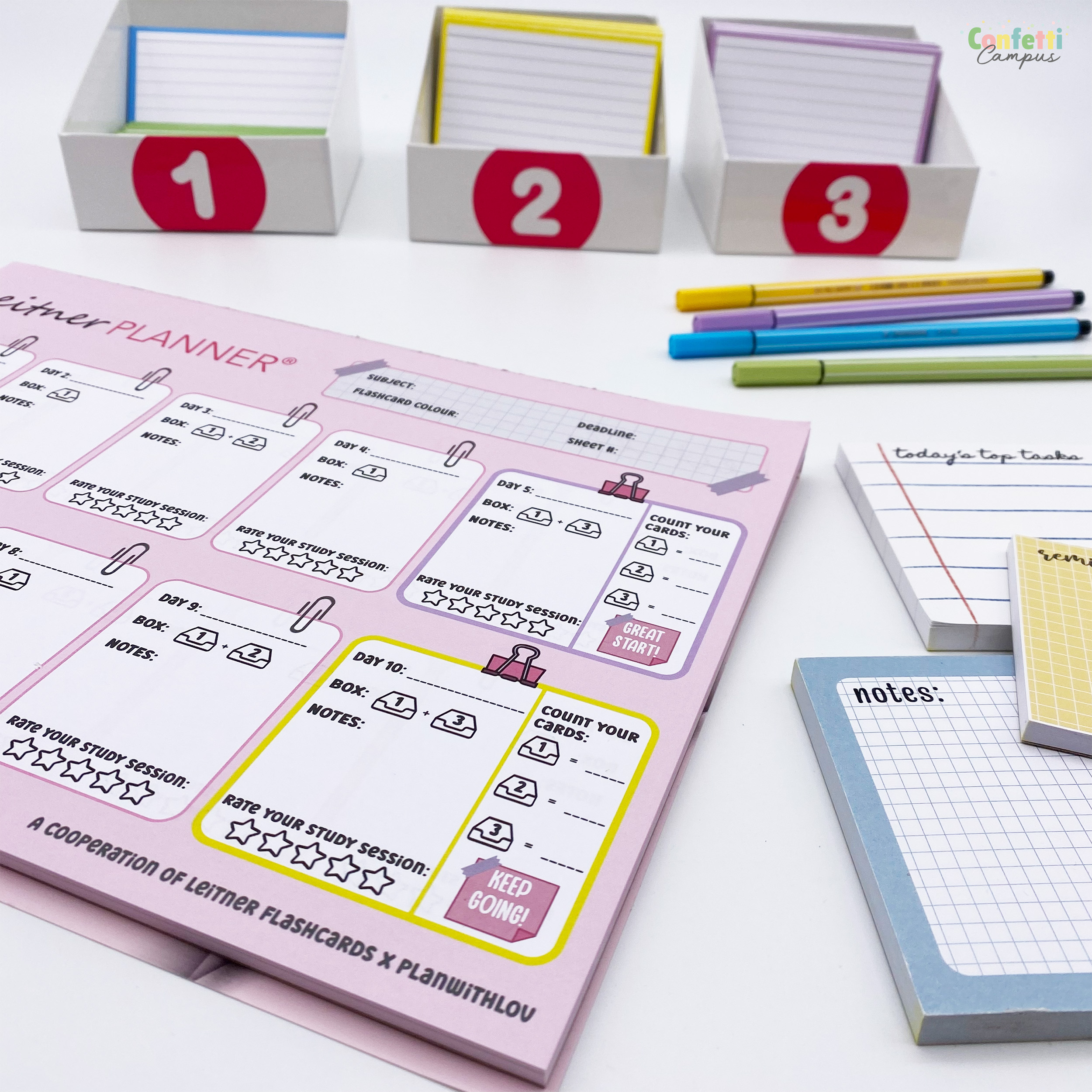 Leitner planner® A4 Planning de révisions méthode Leitner