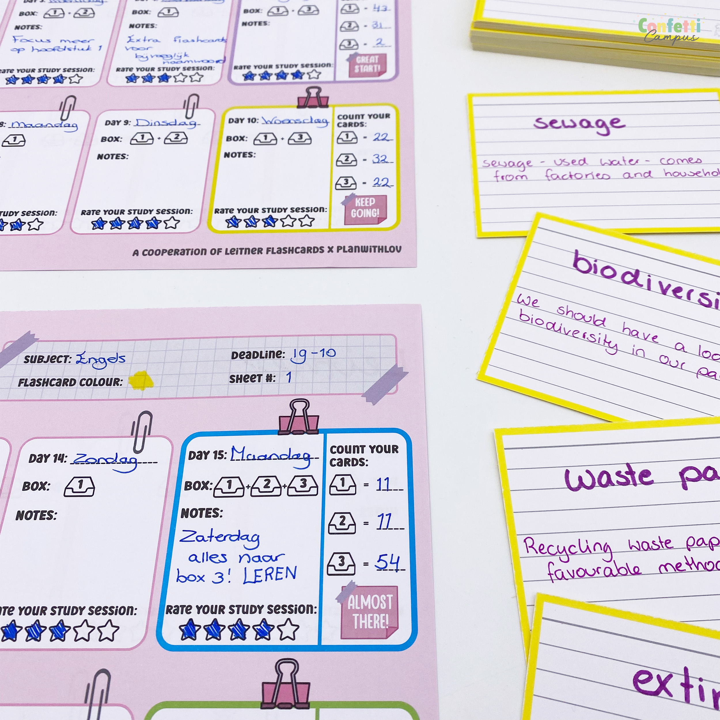 Leitner planner® A4 Planning de révisions méthode Leitner