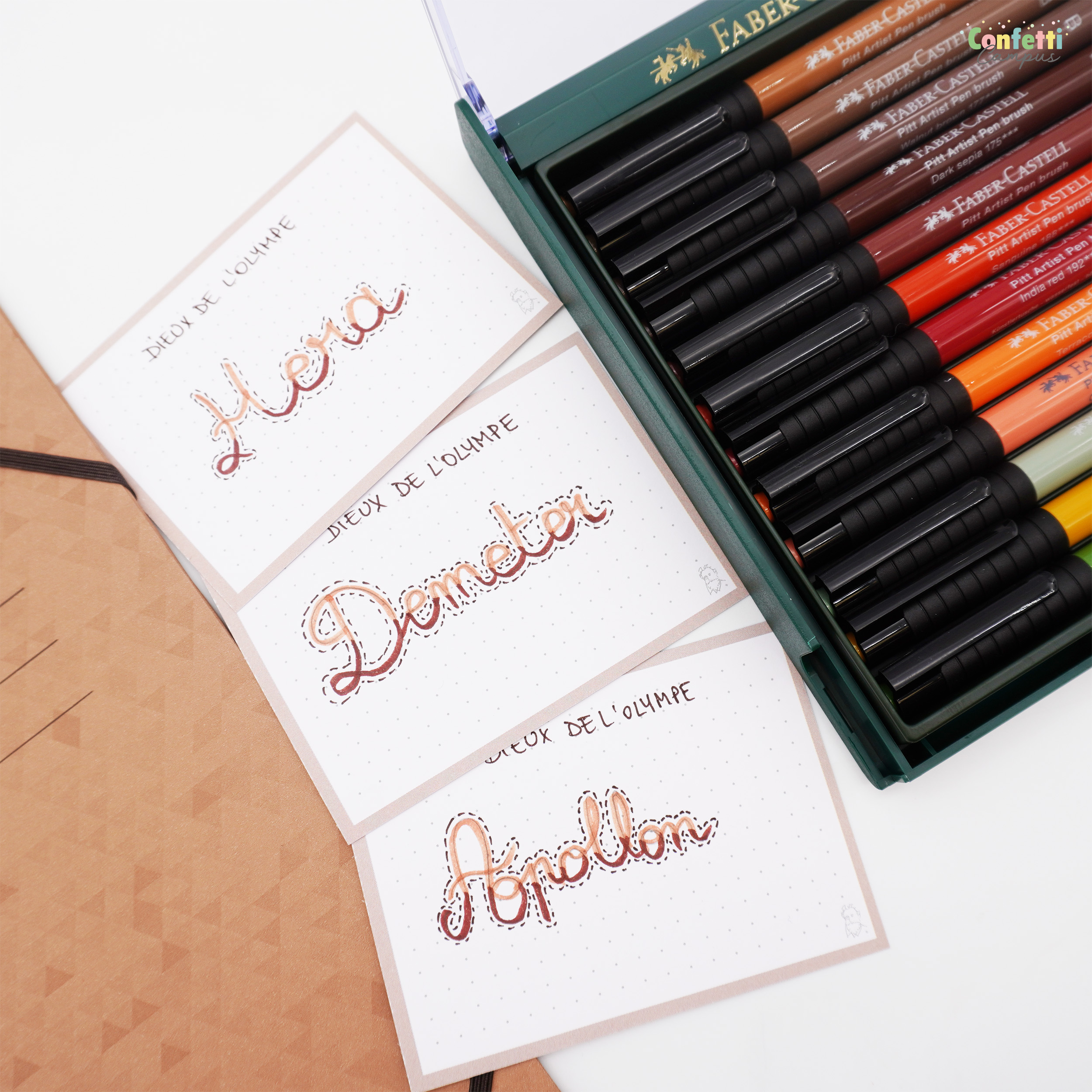 FABER CASTELL Pitt Artist Kit Brush Lettering 12 feutres pinceau ...