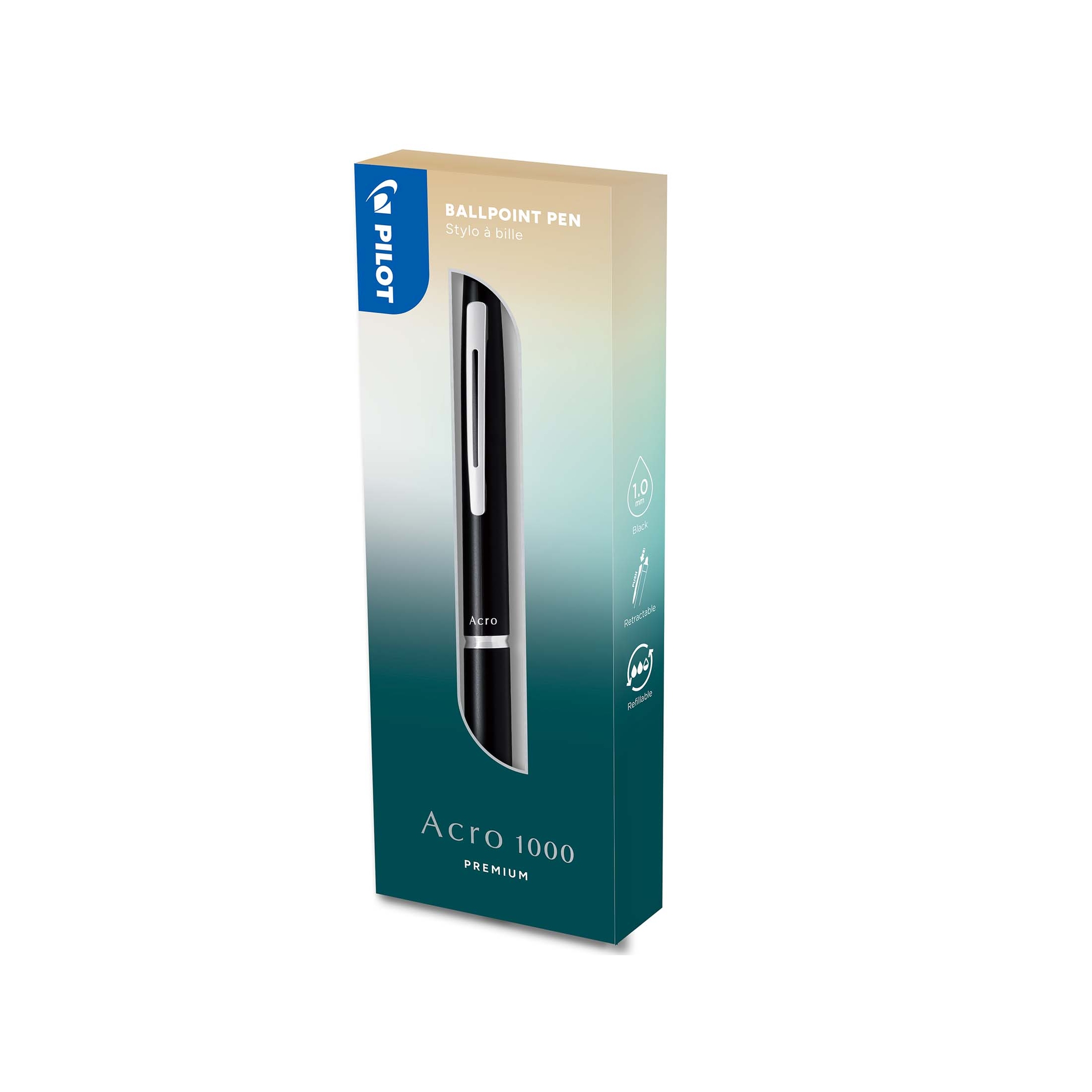 Stylo-bille PILOT ACRO 1000 M Noir: Look Chic et Contemporain