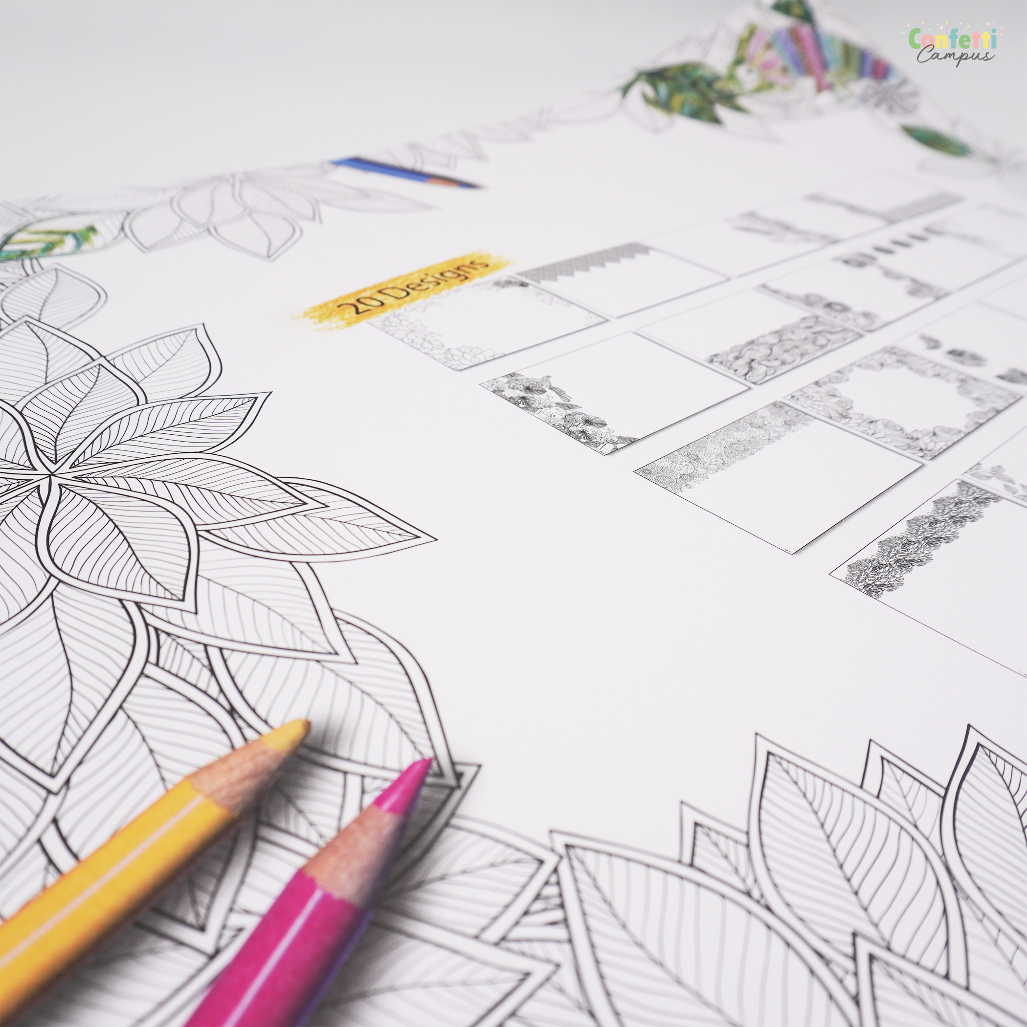 SIGEL Bloc sous-mains papier A2 20 feuilles à colorier: Méga pense-bête ...