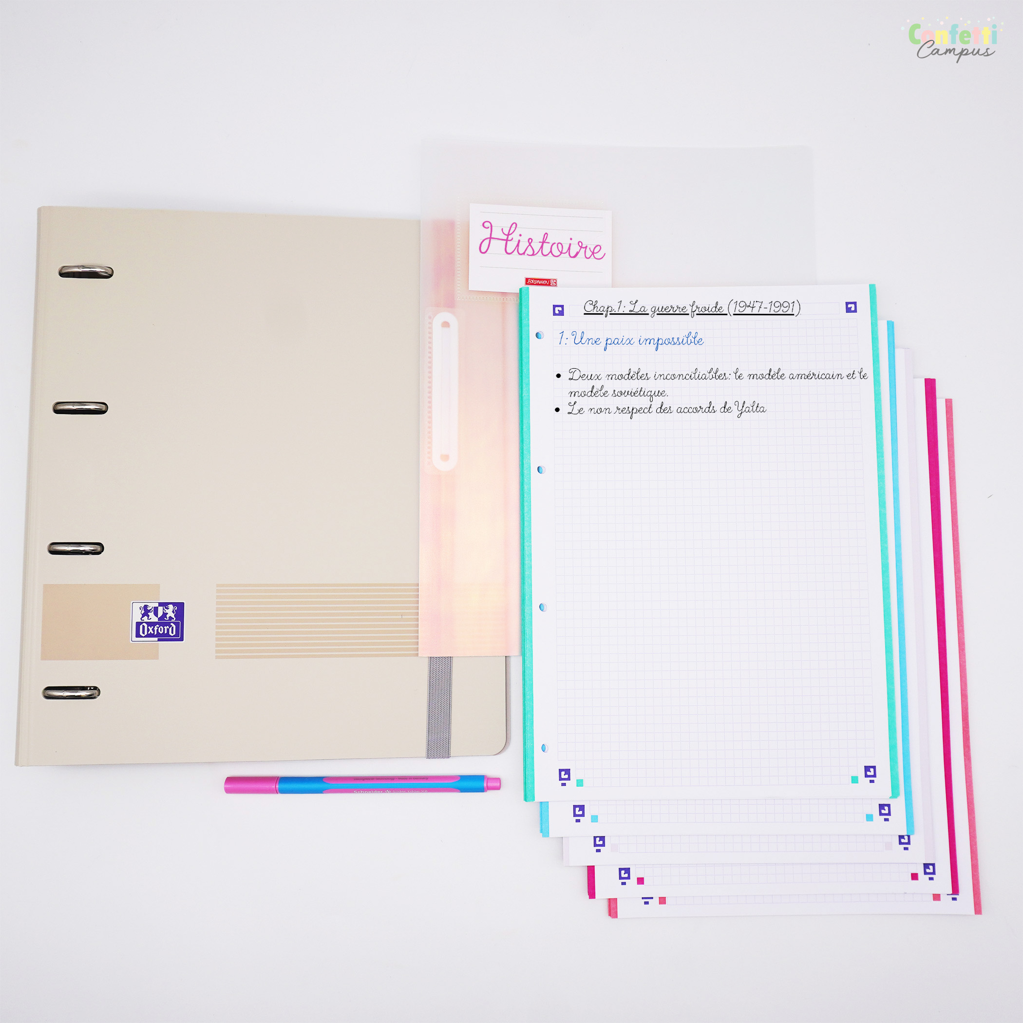 Mon organisation Skinny Note'N'File Beige