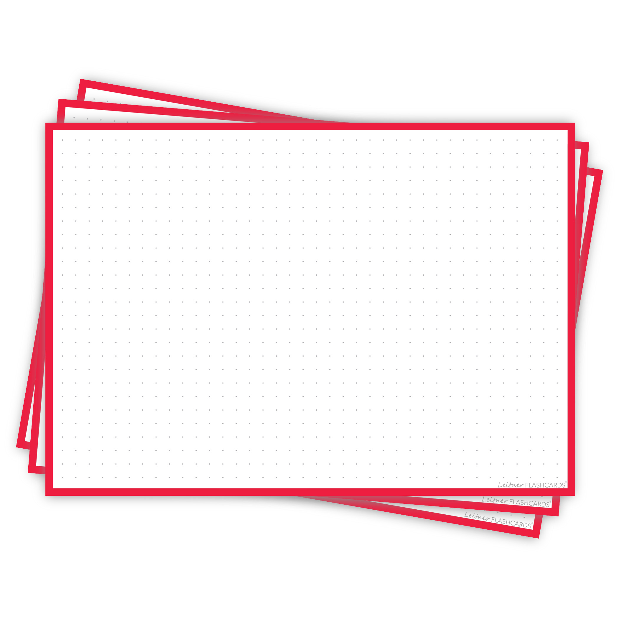 Flashcards Leitner 50 Fiches bristol A5 à points cadre rouge garance ...