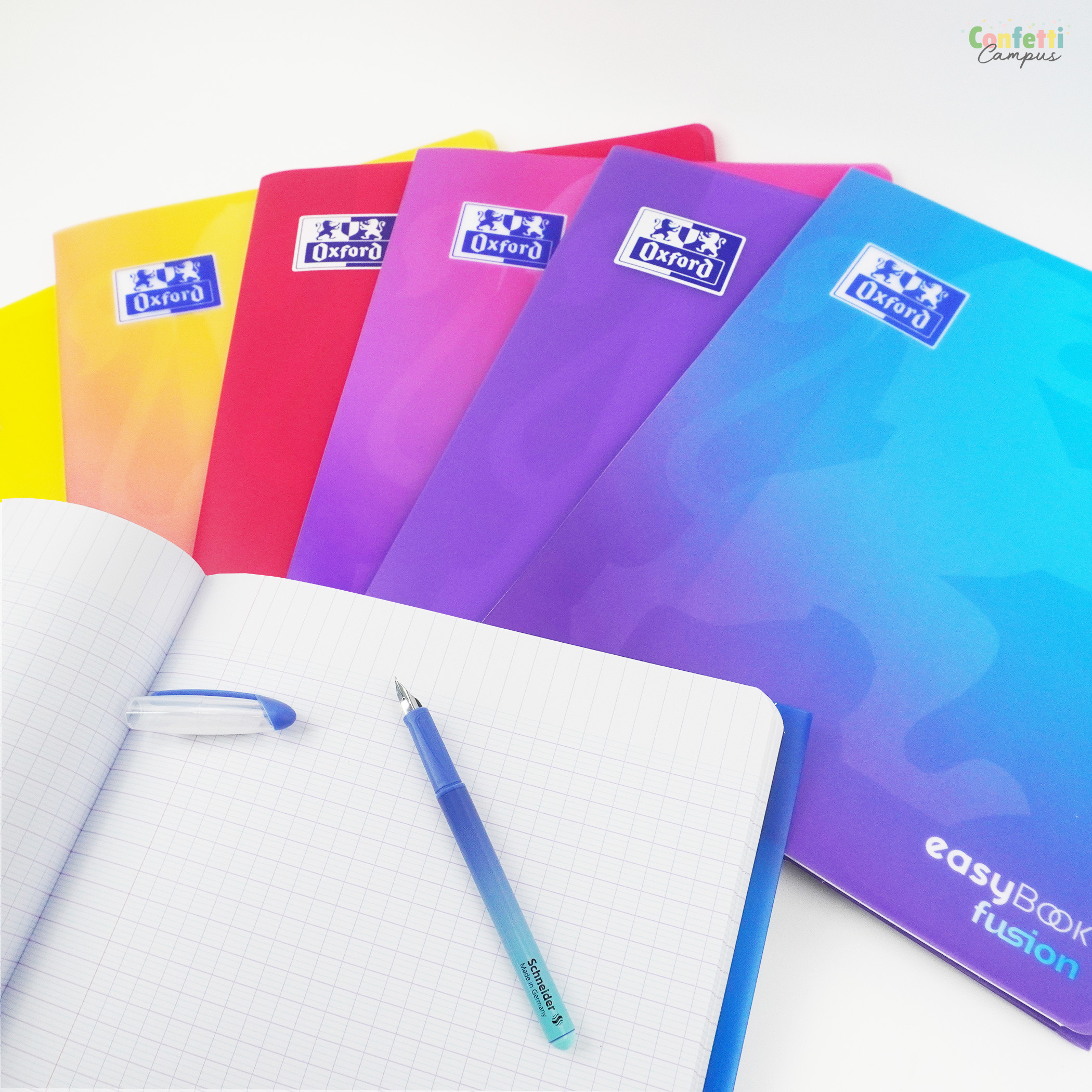 Cahier 24x32 Oxford Easybook Fusion 96 pages grands carreaux Seyès Bleu ...