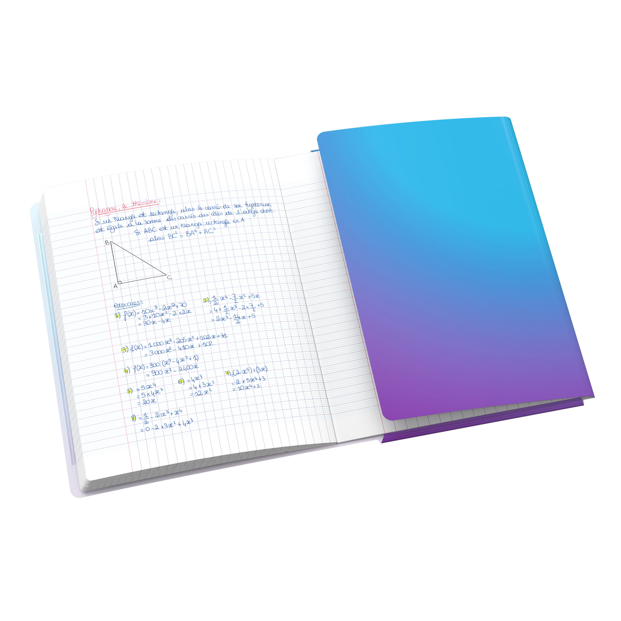 Cahier 24x32 Oxford Easybook Fusion 96 pages grands carreaux Seyès Bleu ...