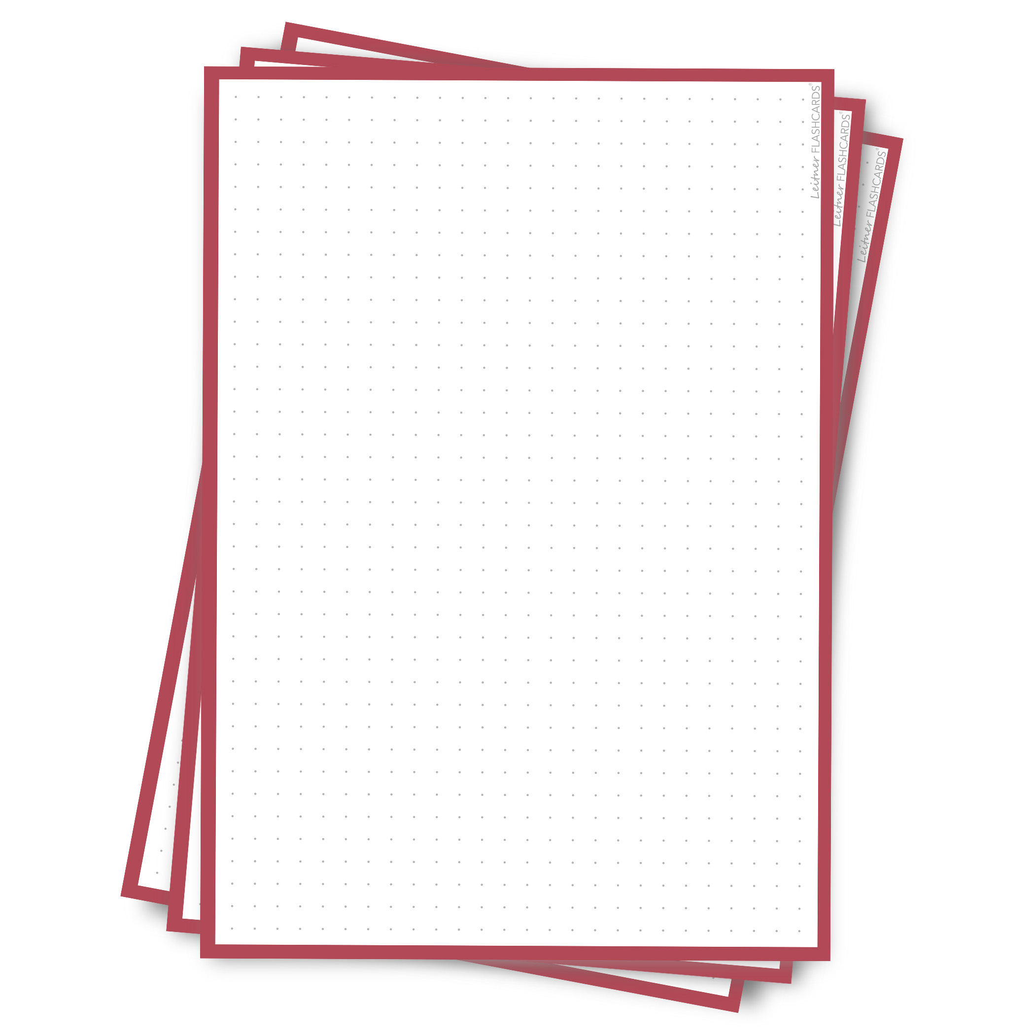 Flashcards Leitner 50 Fiches bristol A5 à points cadre rouge bistrot ...